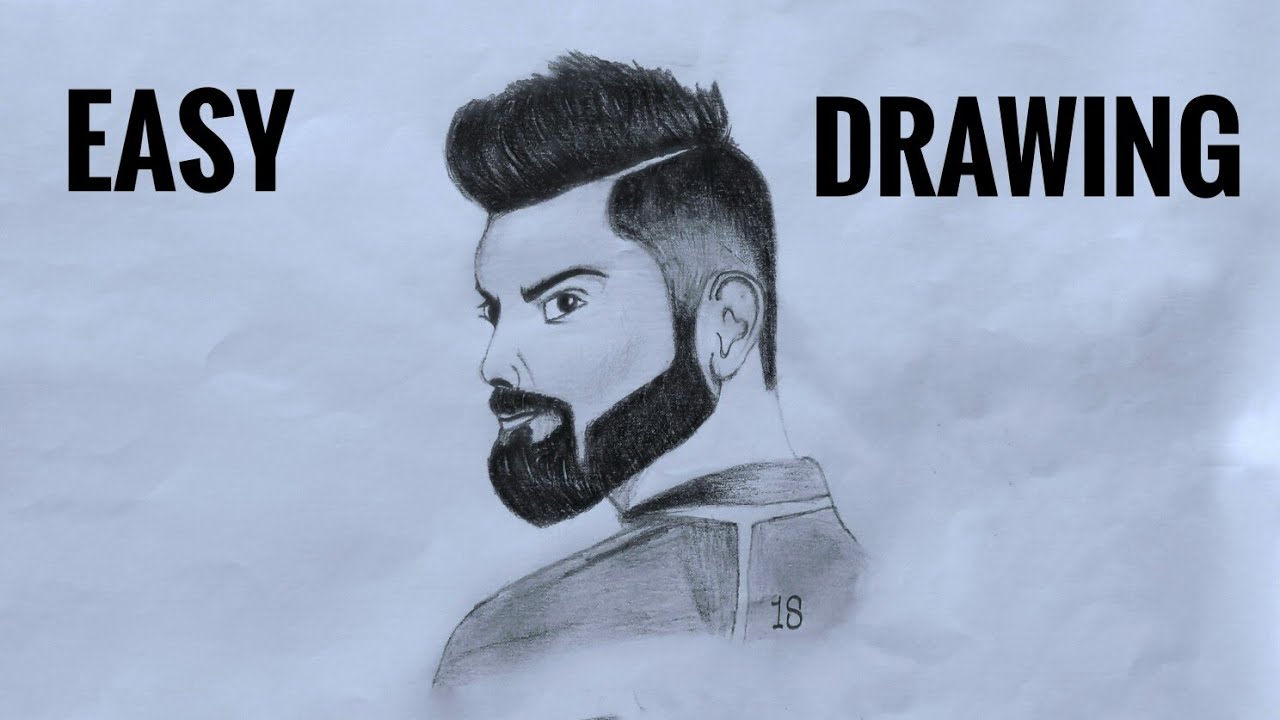 how to draw virat kohli sketch😱||virat kohli drawing easy||virat kohli ...
