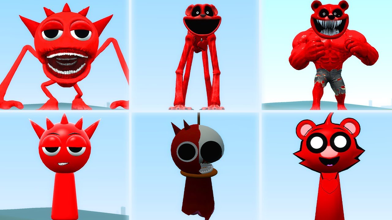 ALL PHASES EVOLUTION OF RADDY RED SPRUNKI In Garry's Mod (Sprunki ...