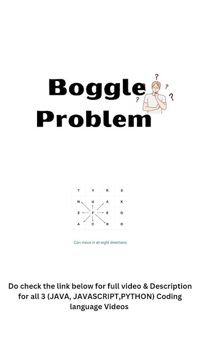 “Solve Boggle Using Backtracking | Coding Interview Guide” #backtracking #coding #yourubeshorts ...