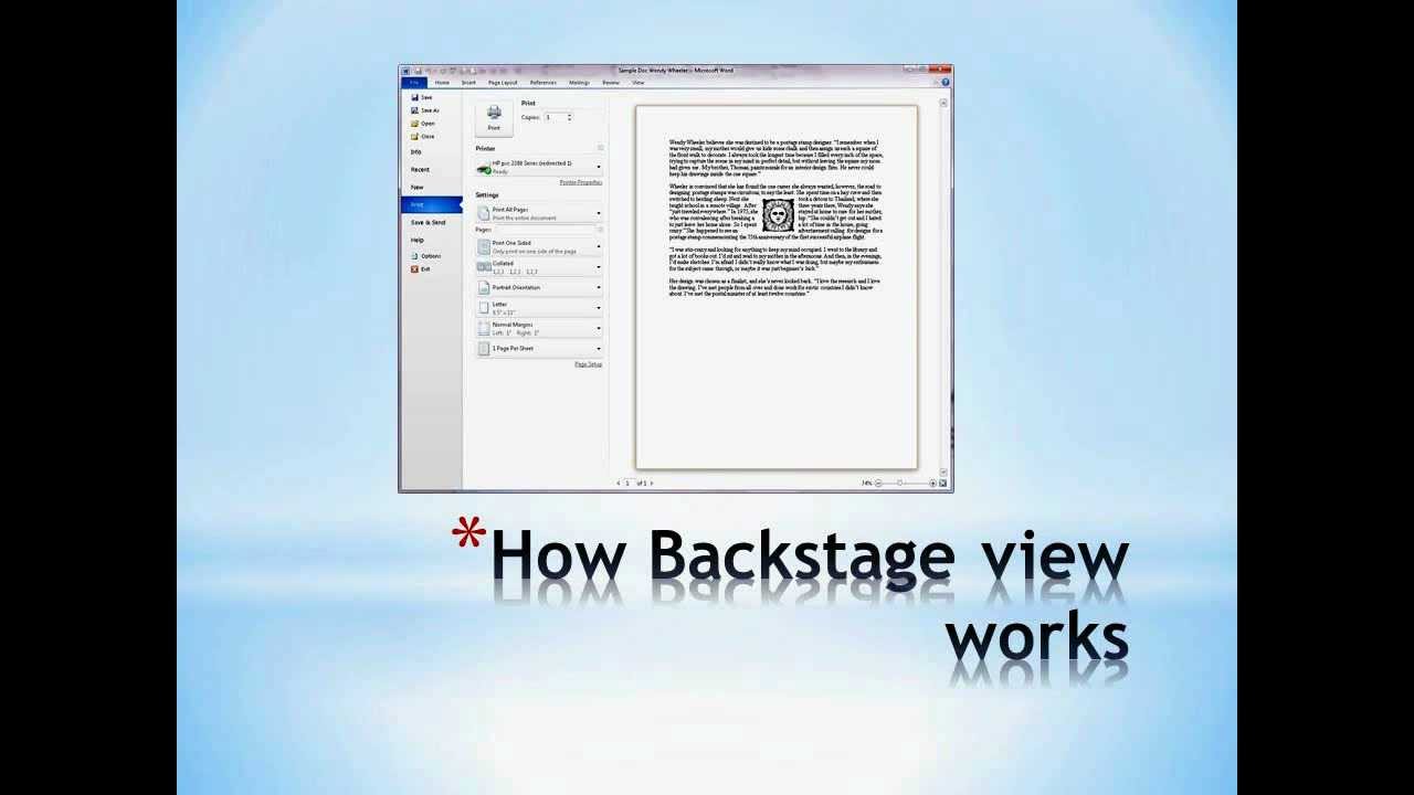 In Access: What and where is the Backstage view - YouTube