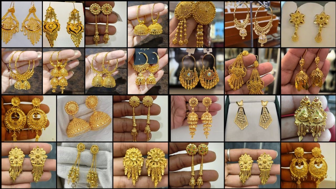 50+latest Bridal Gold Earrings designs /Most beautiful Gold Earrings ...