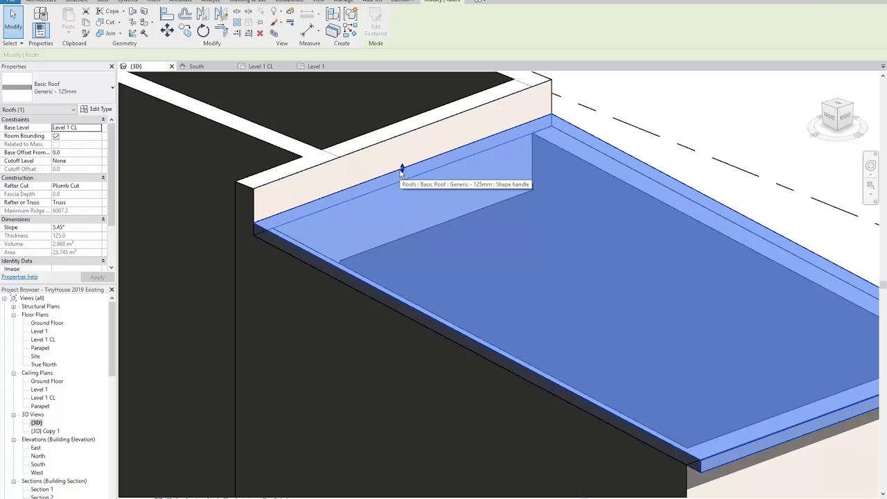 Revit Tiny Terrace 05 Main Roof Forms - YouTube