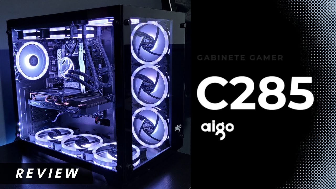 Gabinete Gamer Preto - Aigo Darkflash C285 - Gabinete Aquário - YouTube