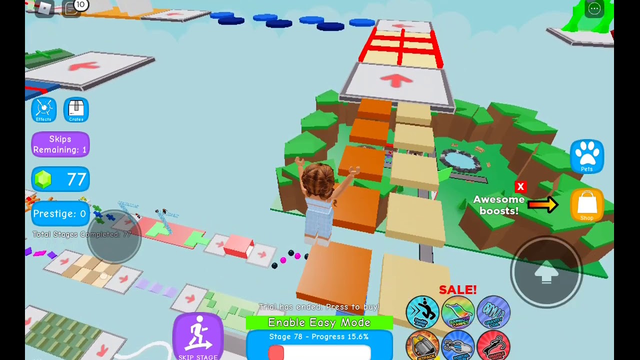 Playing mega fun obby ☁️💙 part 1 - YouTube