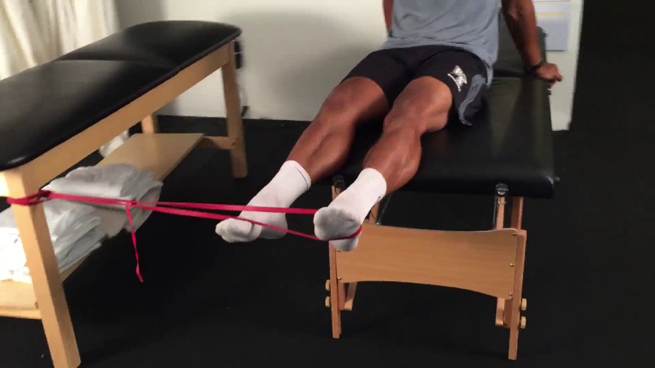 Seated Band Resisted Ankle Dorsiflexion and Eversion - YouTube