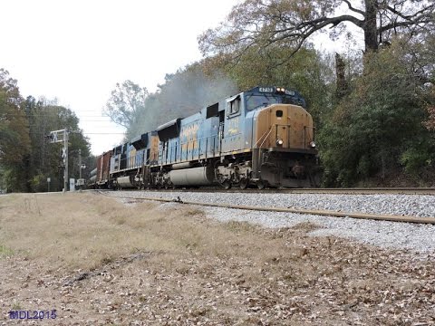 HD: CSX 4718 leads CSX K563-13 in Union City, GA - YouTube