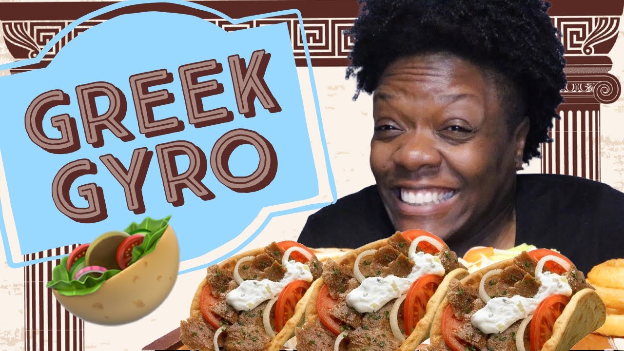 Greek Gyro Mukbang + Hummus and Pita Bread - YouTube