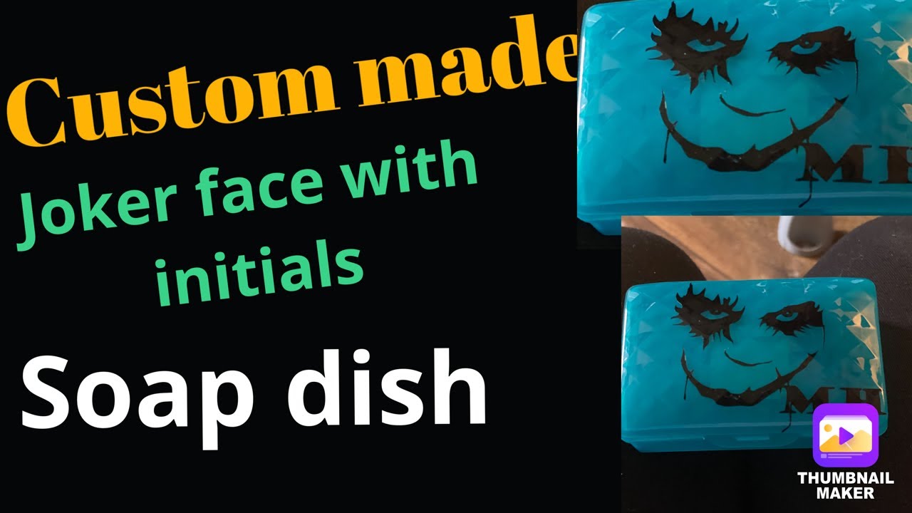 Custom made Joker face soap dish with initials - YouTube