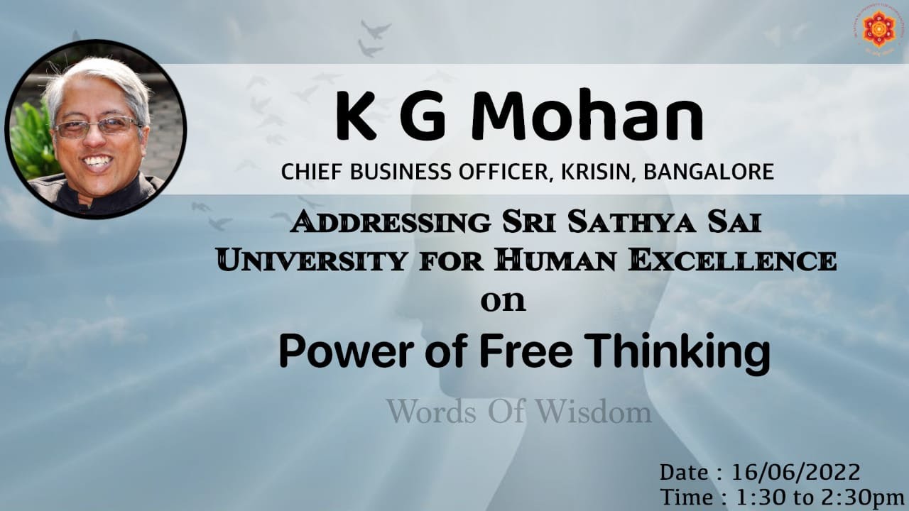 Talk by K G Mohan, Chief Business Officer, Krisin, Bangalore - YouTube