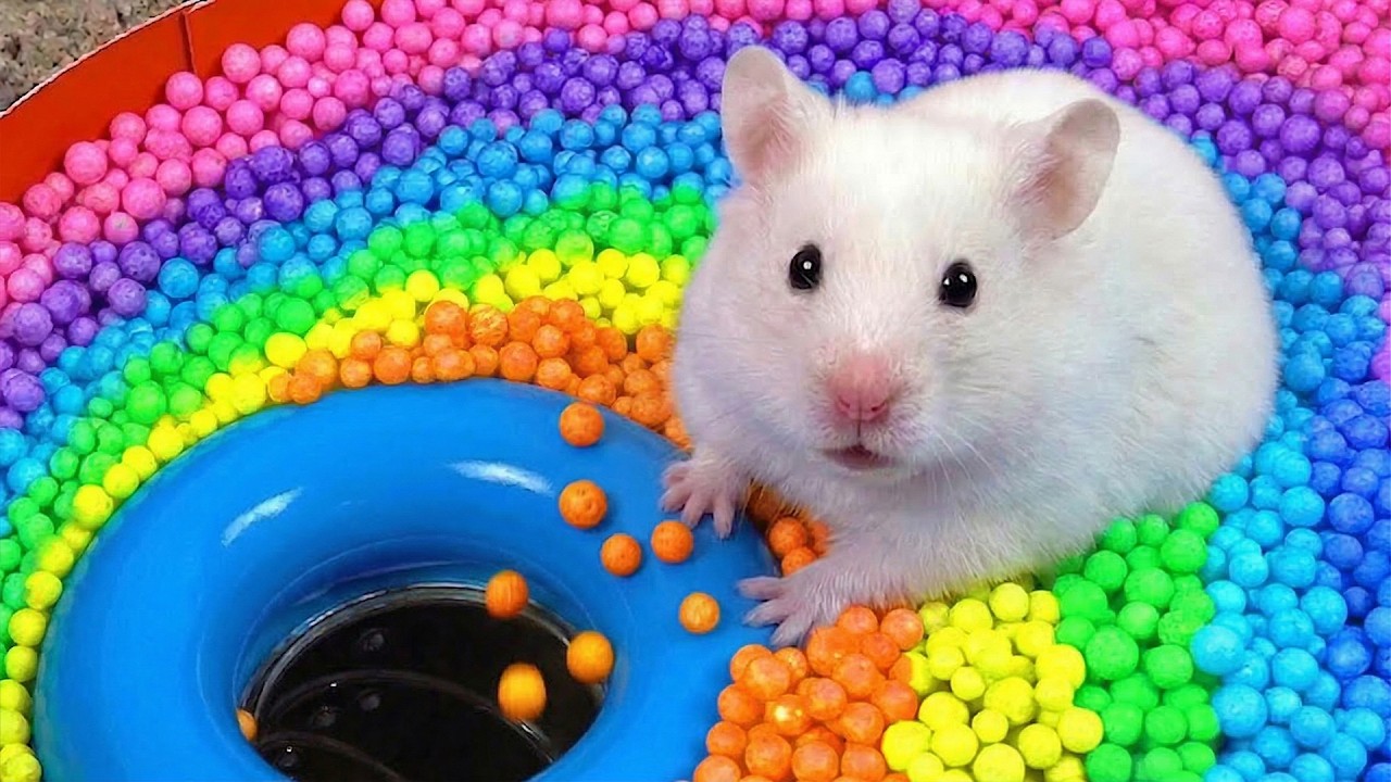 Hamster Colorful DIY Pop It Maze | Obstacle Course | Giant Fanta ...