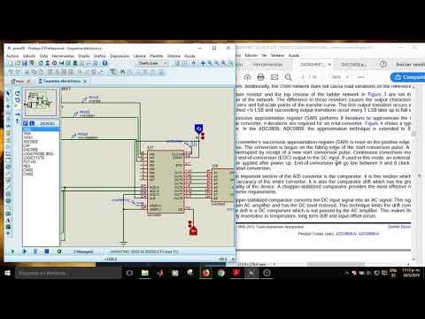 ADC 0808 FUNCIONAMIENTO SIMULACION PROTEUS - YouTube