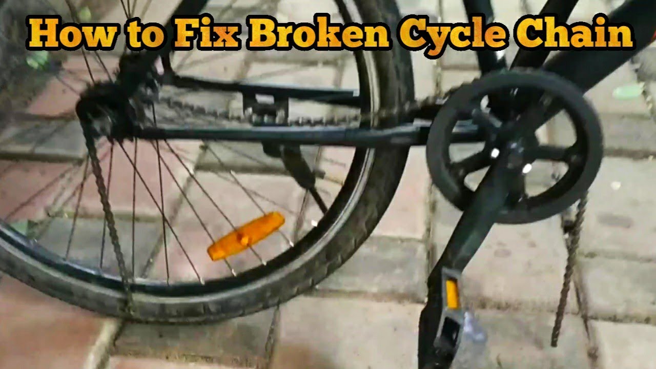 Broken cycle chain fixing - YouTube