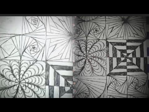 How to draw easy optical six box pattern design | tutorial ...
