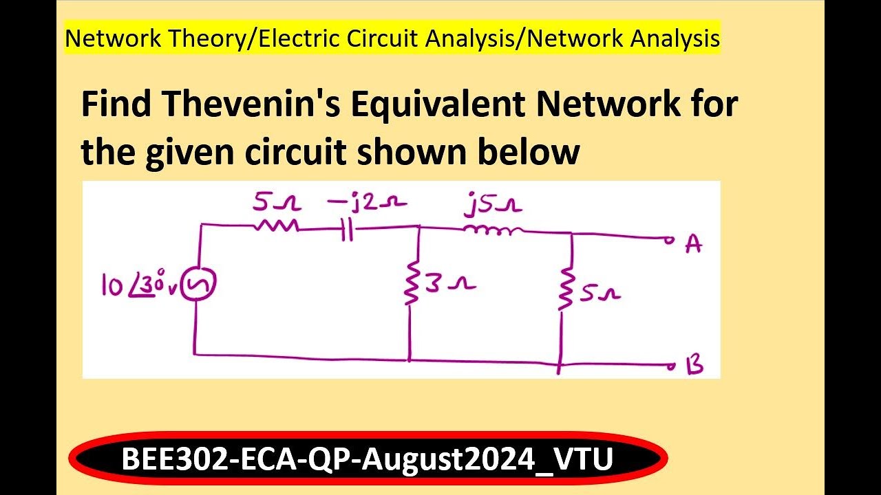 Find Thevenin's Equivalent Network for the given circuit shown below ...