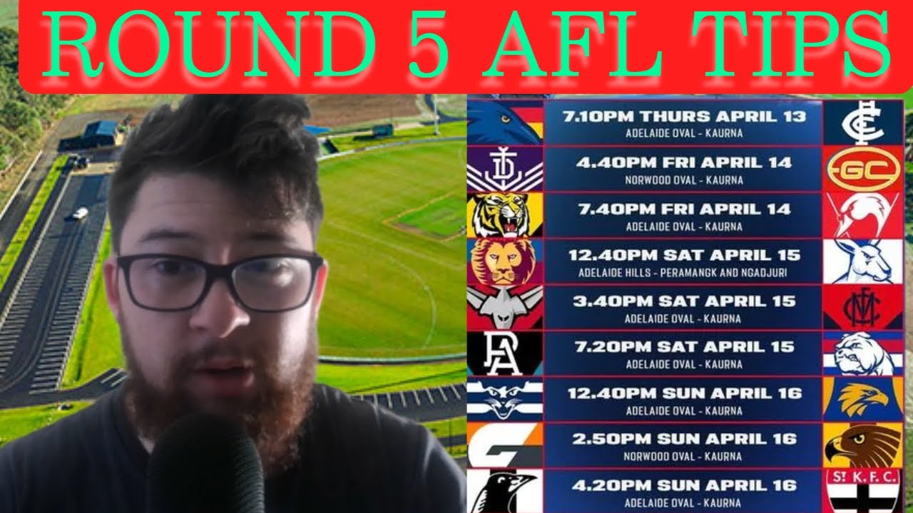AFL ROUND 5 TIPS - YouTube