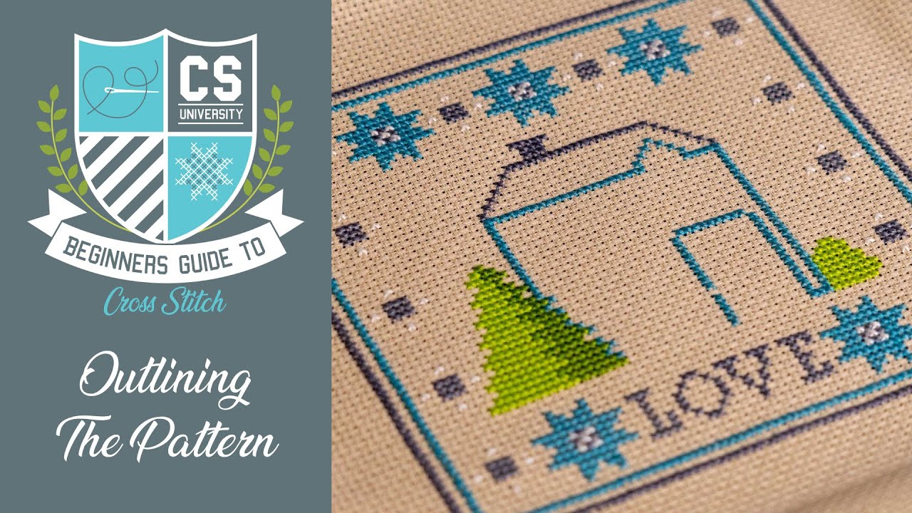 How to OUTLINE with your Stitches Cross Stitch for Beginners 🎒 CROSS ...