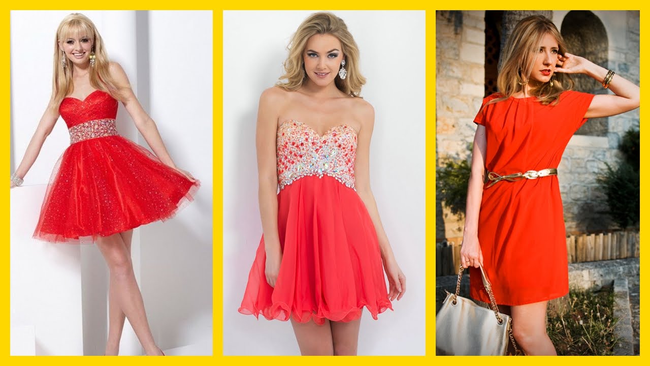 ELEGANTES VESTIDOS ROJO DE MODA - YouTube