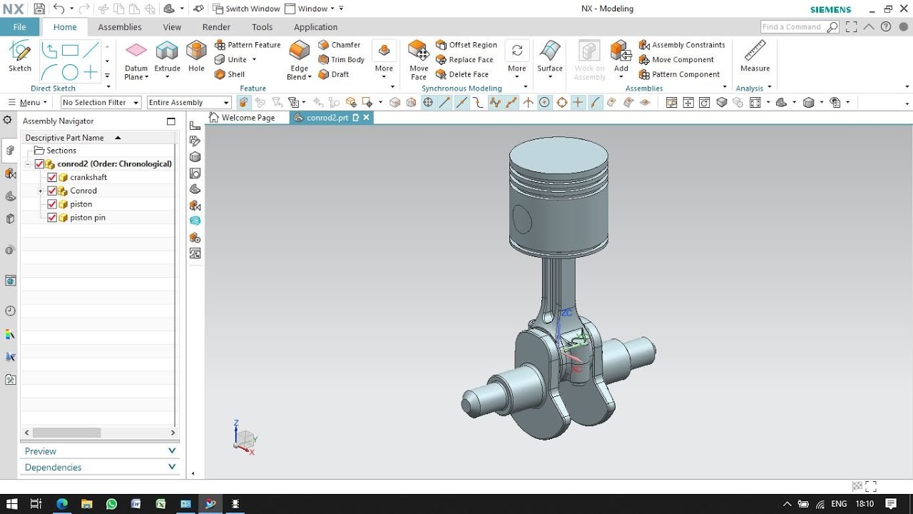 Single Cylinder Engine Mechanism in NX - YouTube