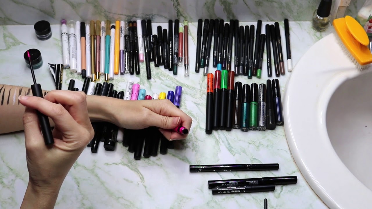 2020 Eyeliner Inventory with Swatches, Every eyeliner I own! Some to ...