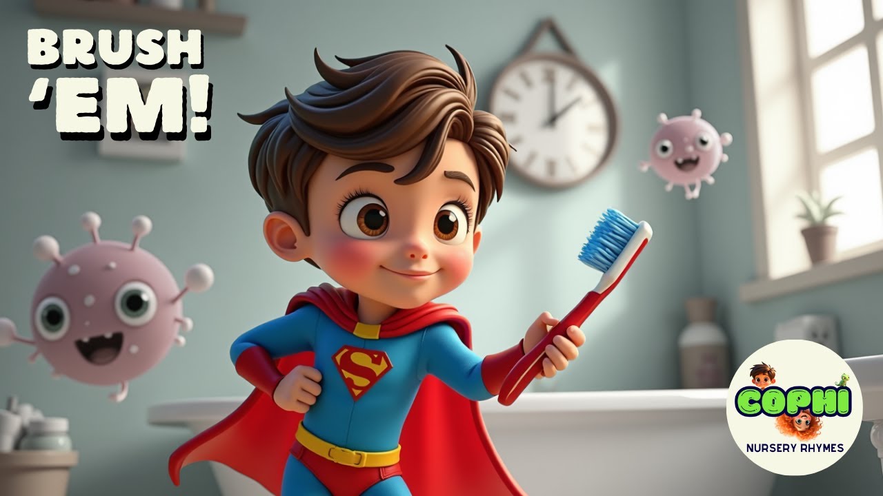 Brush ’Em! 🎶 2-Minute Kids Toothbrushing Song | Fun Dental Routine for ...