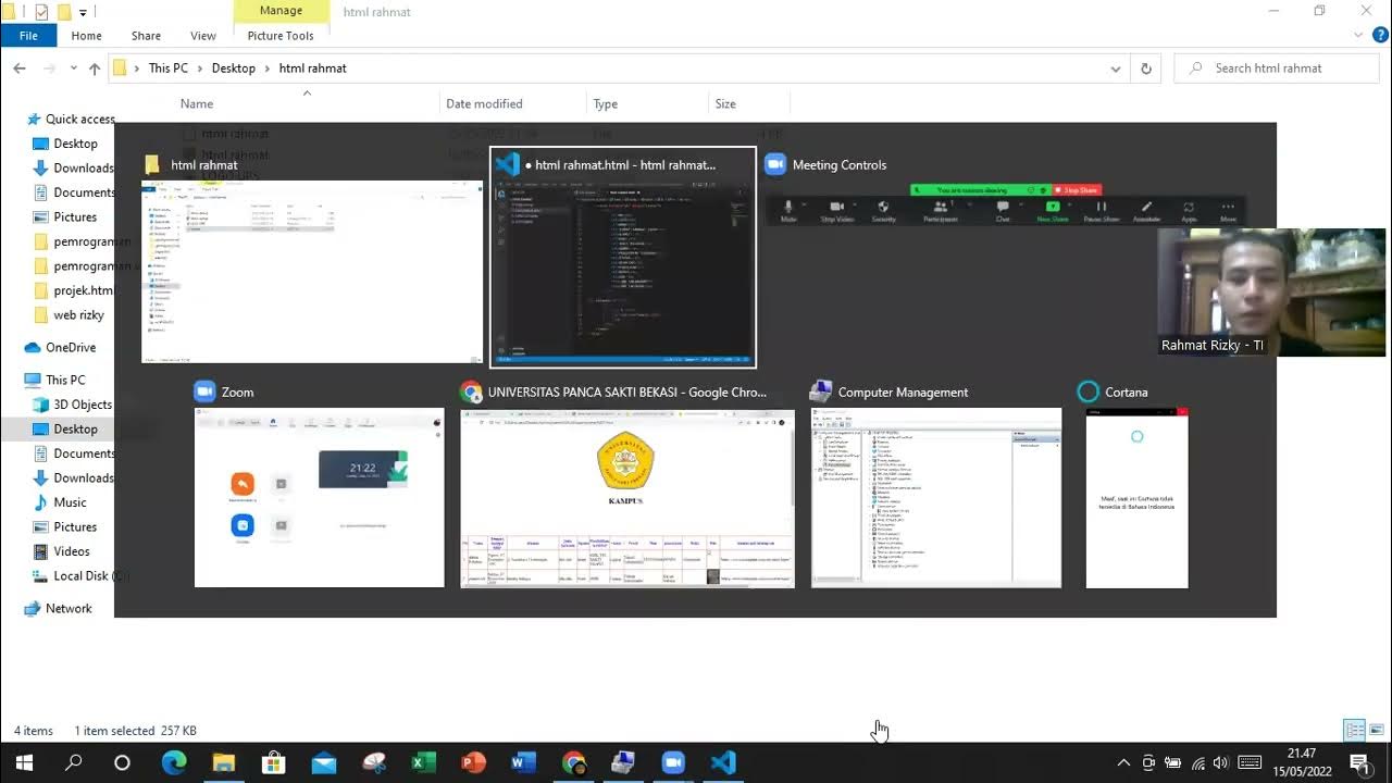 Pembuatan biodata diri mahasiswa dengan html Visual Studio Code - YouTube