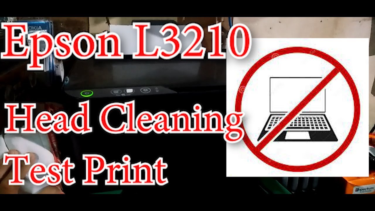 Epson L3210 head cleaning and test print without PC - YouTube