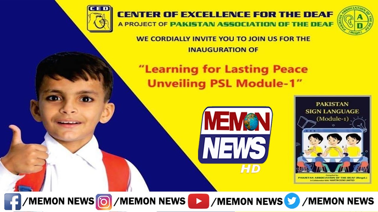 Center Of Excellence For The DEAF Unveiling Ceremony Of Pakistan Sign ...
