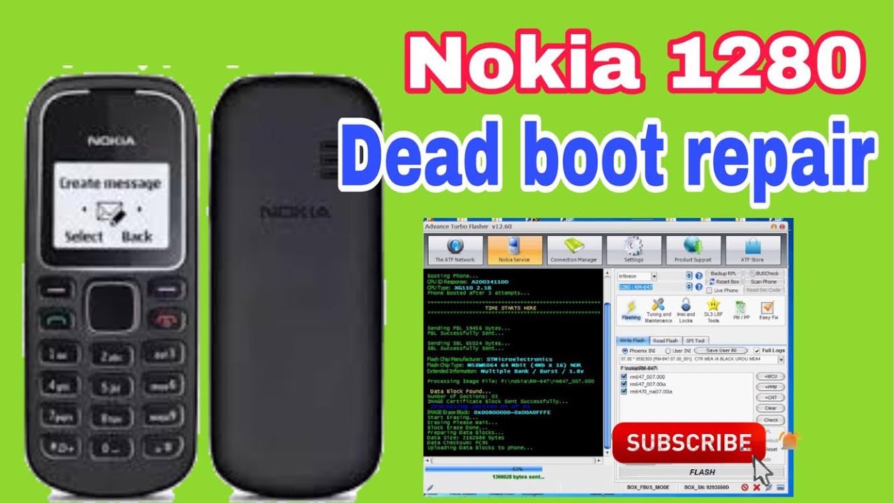 Nokia 1280 Dead boot repair Done 10000% - YouTube