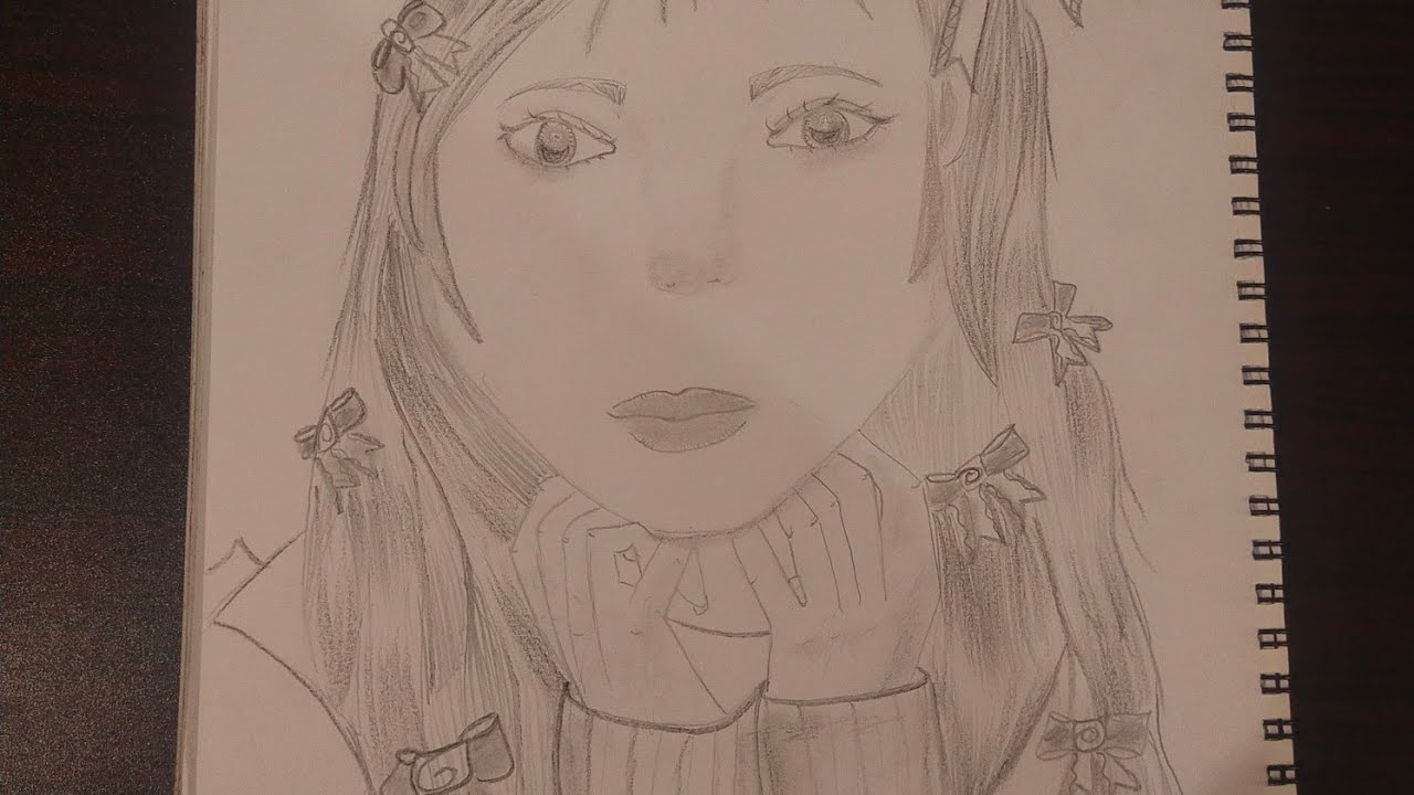 A girl with beautiful longhair pencil sketch Drawing / How to draw a ...