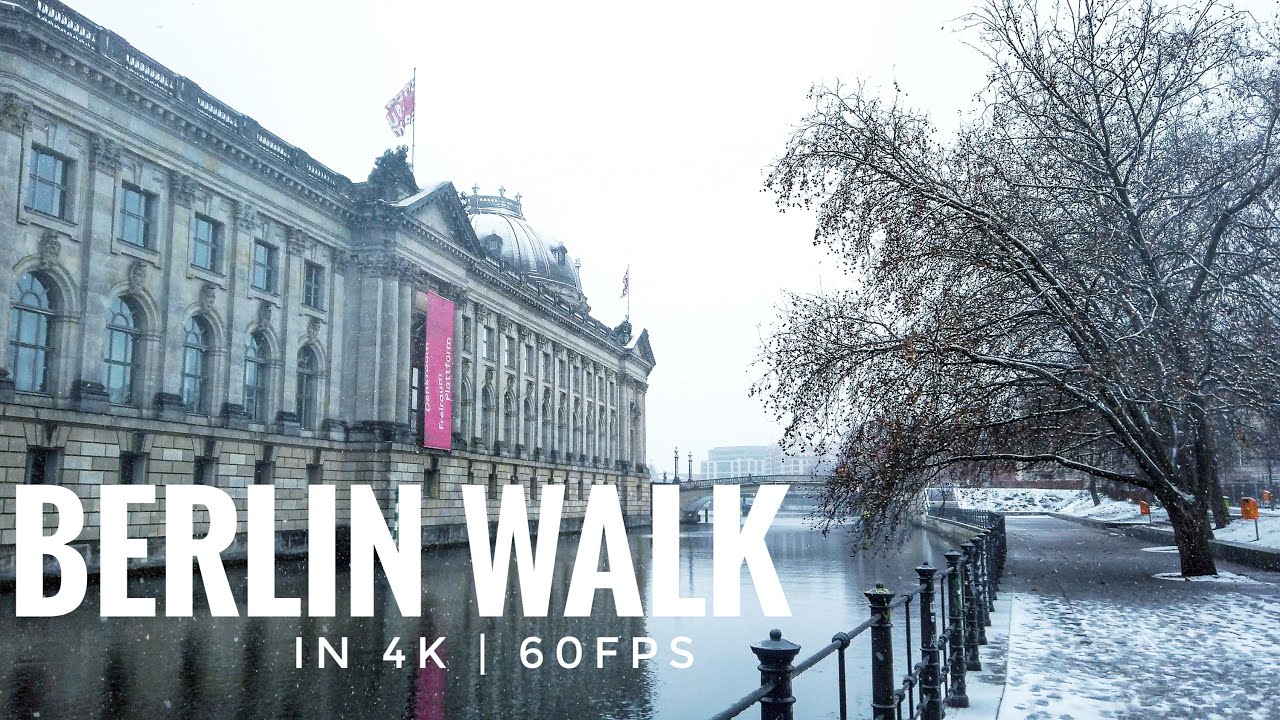 Urban Berlin Walk on Snowy Winter Day during Corona Lockdown in 4K ...