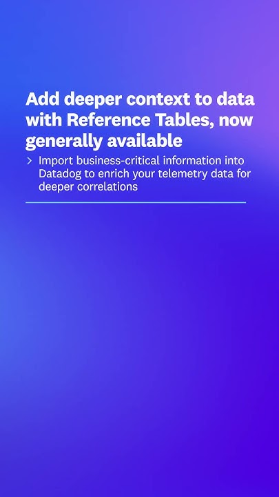 Spotlight on Reference Tables 🧩 Add Custom Metadata in Datadog! #Datadog #TMiDD #TechTips - YouTube