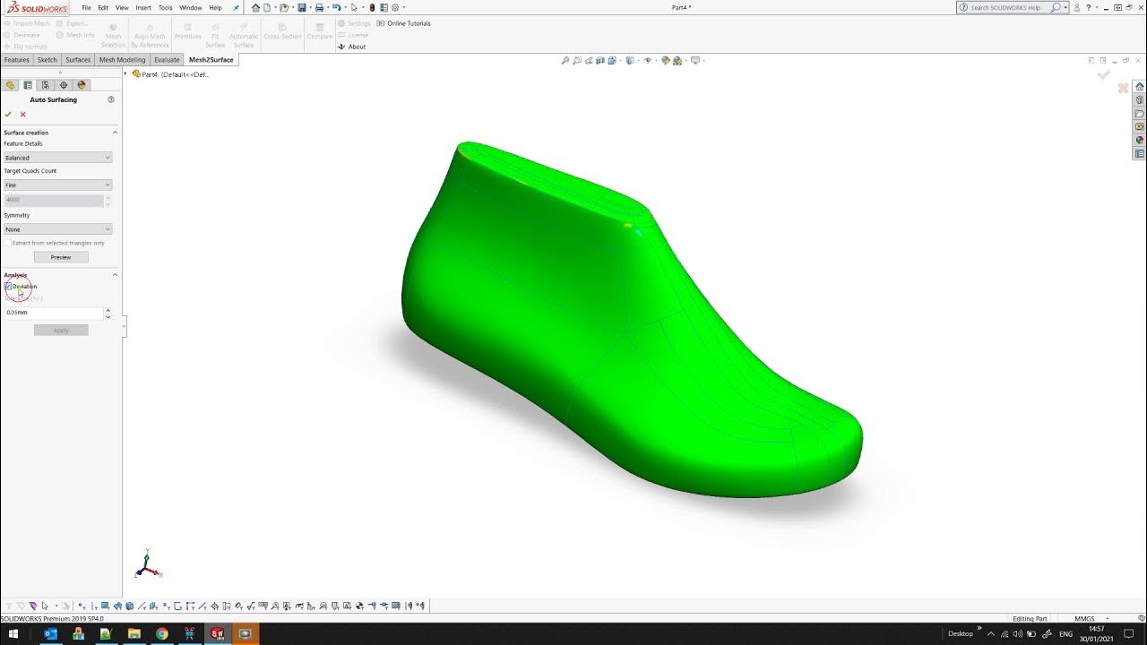 Automatic Surfacing - Mesh2Surface for SOLIDWORKS - 3D reverse Engineering software - YouTube