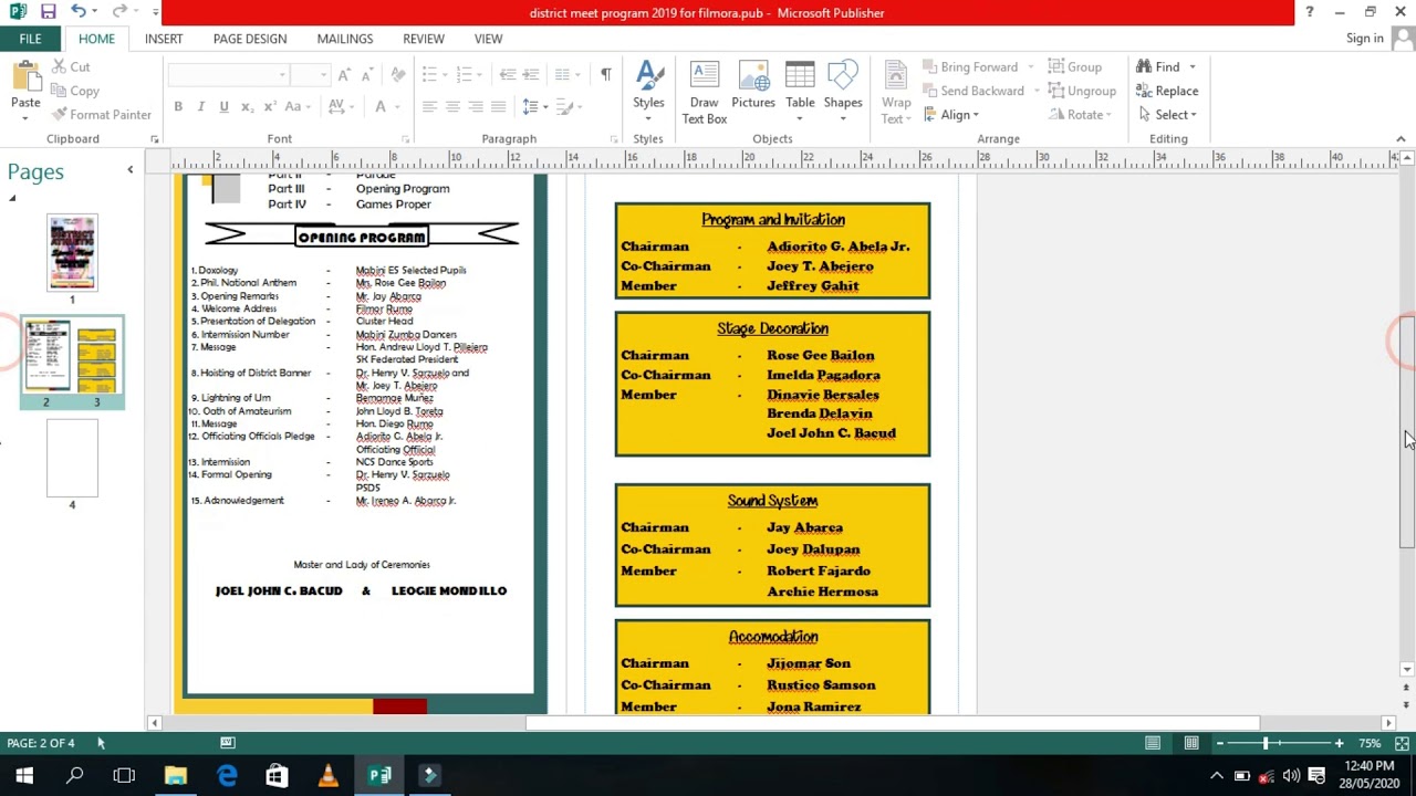 Publisher: 2019 District Meet Program Part 2.2 (Page 3-Working ...