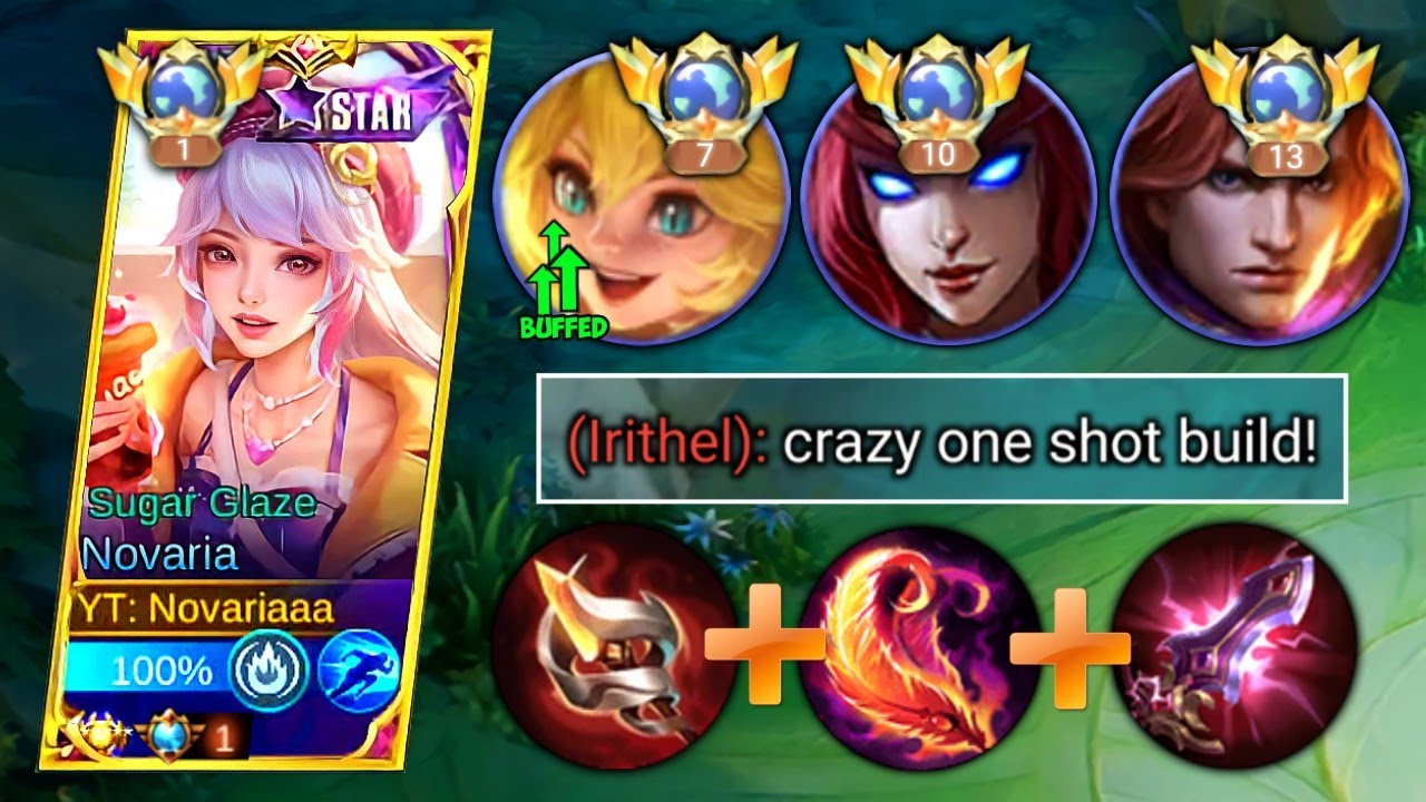 NEW SKIN STARLIGHT NOVARIA GAMEPLAY | TOP 1 NOVARIA ONE SHOT BUILD ...