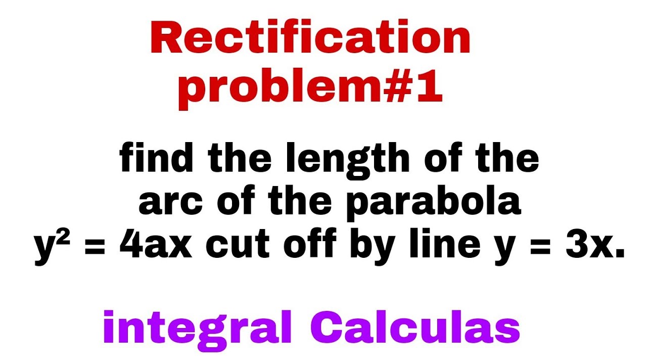 LENGTH OF CURVES | RECTIFICATION | PROBLEM 1 - YouTube