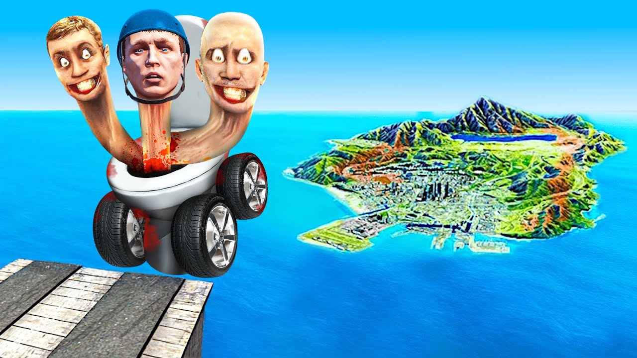 Jumping SKIBIDI TOILET CARS Across ENTIRE MAP in GTA 5! - YouTube