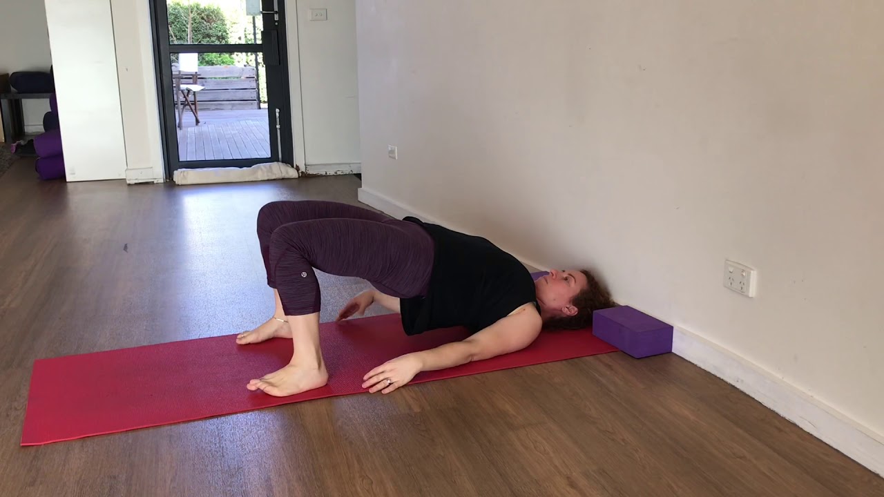 Backbends against the wall with blocks Urdhva Dhanurasna. Yoga with ...