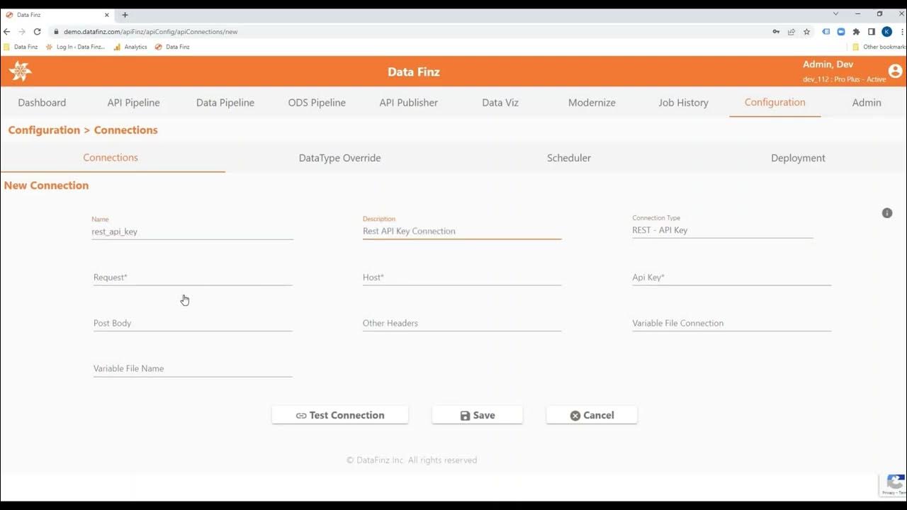DataFinz – REST - API Key Connector - YouTube