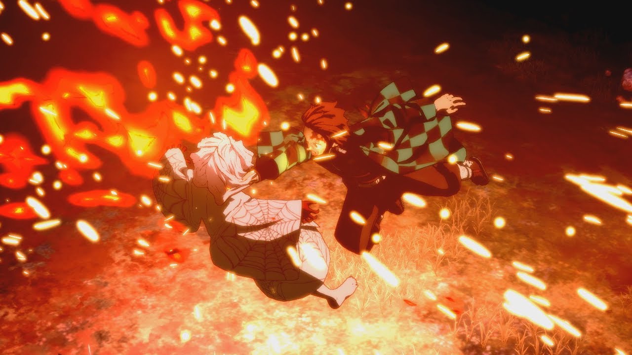 Tanjiro vs Rui - YouTube