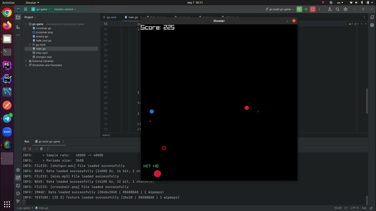 Golang 2D shooter game prototype - YouTube