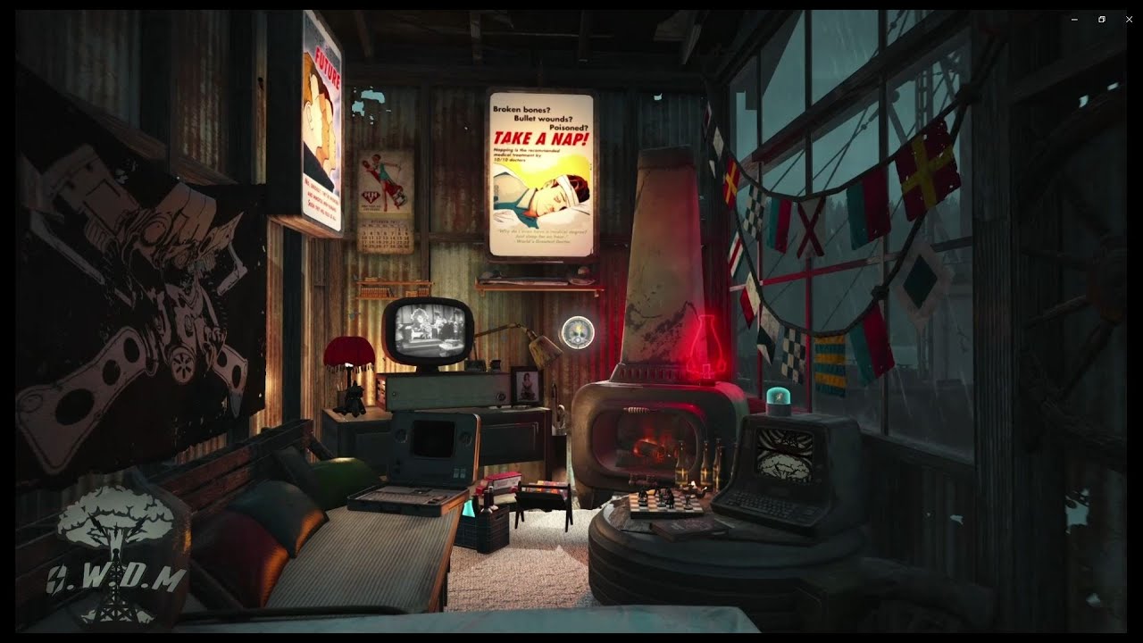 Nautical Nap Nook: 10-Hour Fallout 4 ASMR with Thunderstorm and Rain ...
