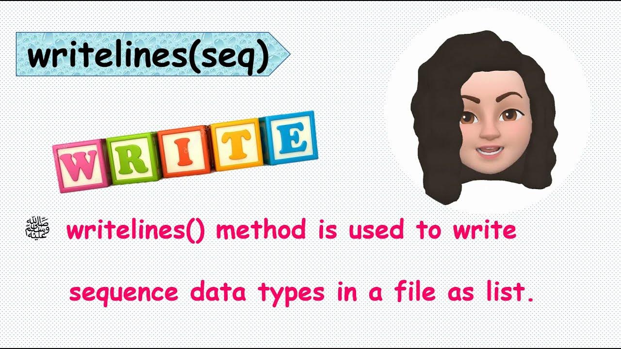 File Handling In Python Part 6 Writelines Youtube