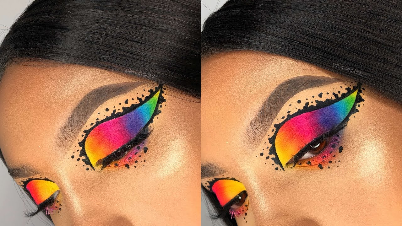 RAINBOW SPLATTER MAKEUP TUTORIAL | Lexus Marie - YouTube
