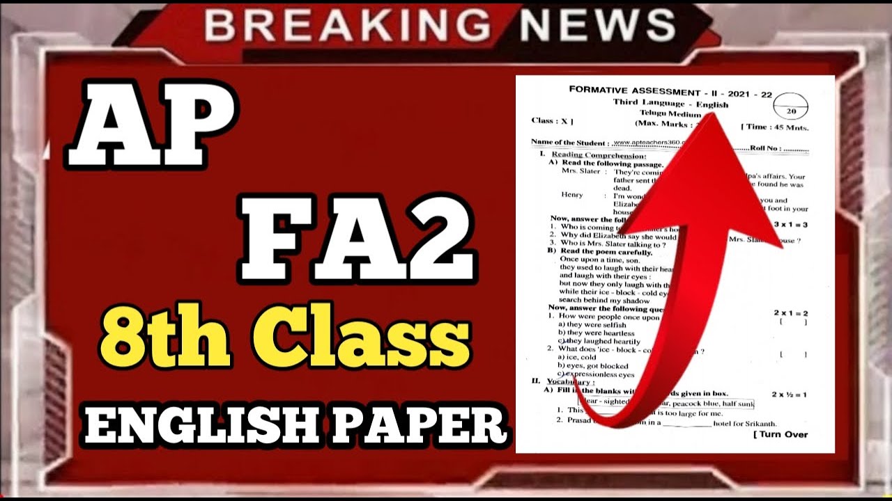 Ap 8th Class Fa2 English Paper 2022 Ap 8th Class Fa2 English Question Ap 8th Class Fa2 English Paper 2022 Ap 8th Class Fa2 English Question