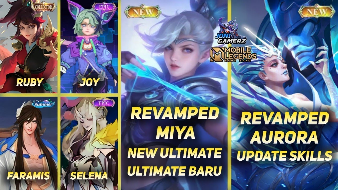 REVAMPED MIYA NEW ULTIMATE, REVAMPED AURORA, JOY EPIC, SELENA EPIC 899DM - MLBB UPCOMING SKIN ...