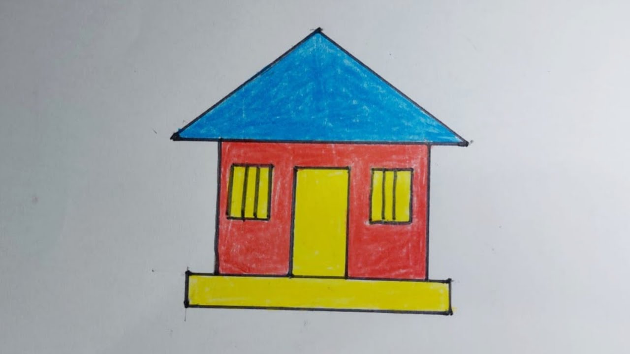 How to draw a HUT for kids (very easy drawing) - YouTube