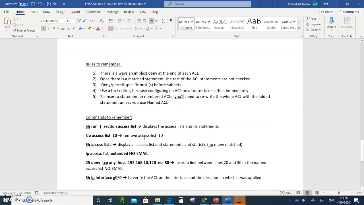 Ccna 7 Ensa Enterprise Networks Security And Automation Module 5 Acl Configuration Part 2