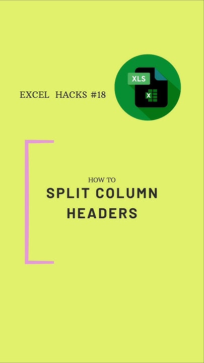 How to split column header in excel sheet...#excel #exceltips #exceltricks #exceltutorial - YouTube