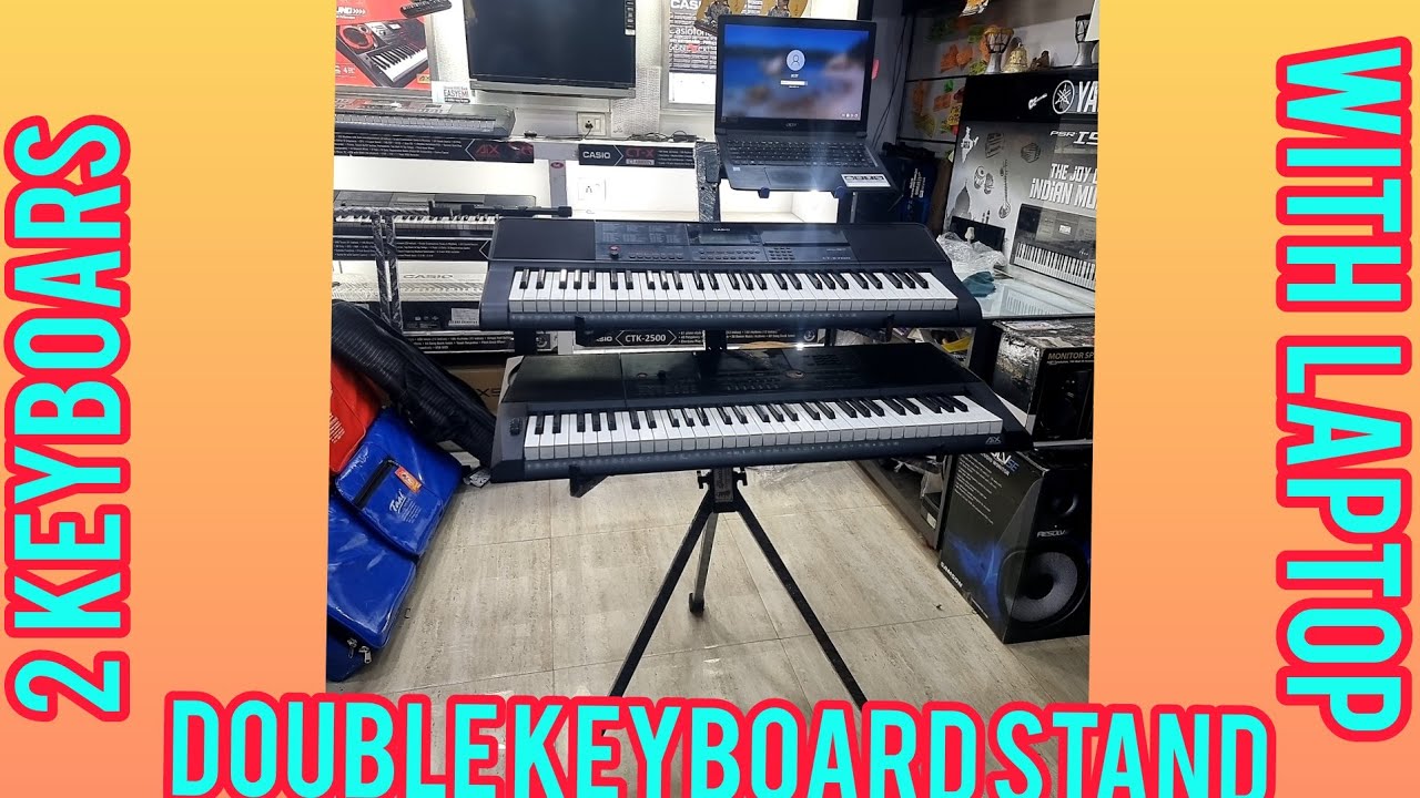 DOUBLE KEYBOARD STAND WITH LAPTOP ATTACHMENT.| TAALMUSICALS, PH ...