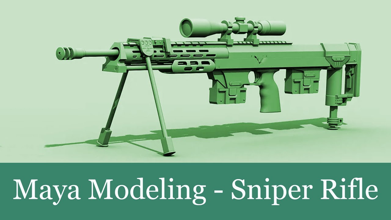 Maya Gun Modeling Tutorial For Beginners Sniper Rifle Youtube
